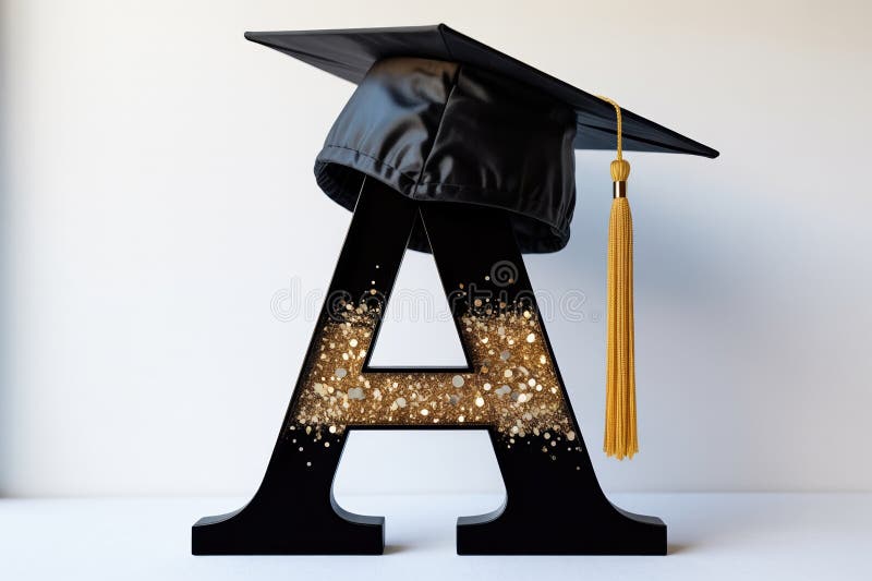 Letter a with Graduation Cap a Symbol of Academic Achievement and Educational Success for Design ...