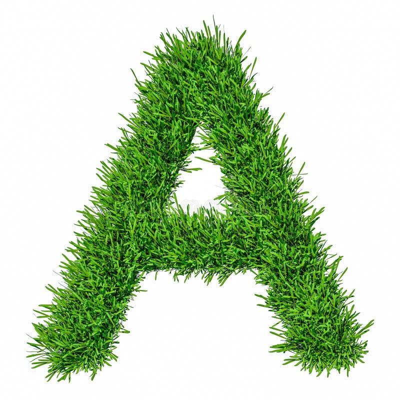 Letter of Grass Alphabet. 3d Illustration Stock Illustration ...