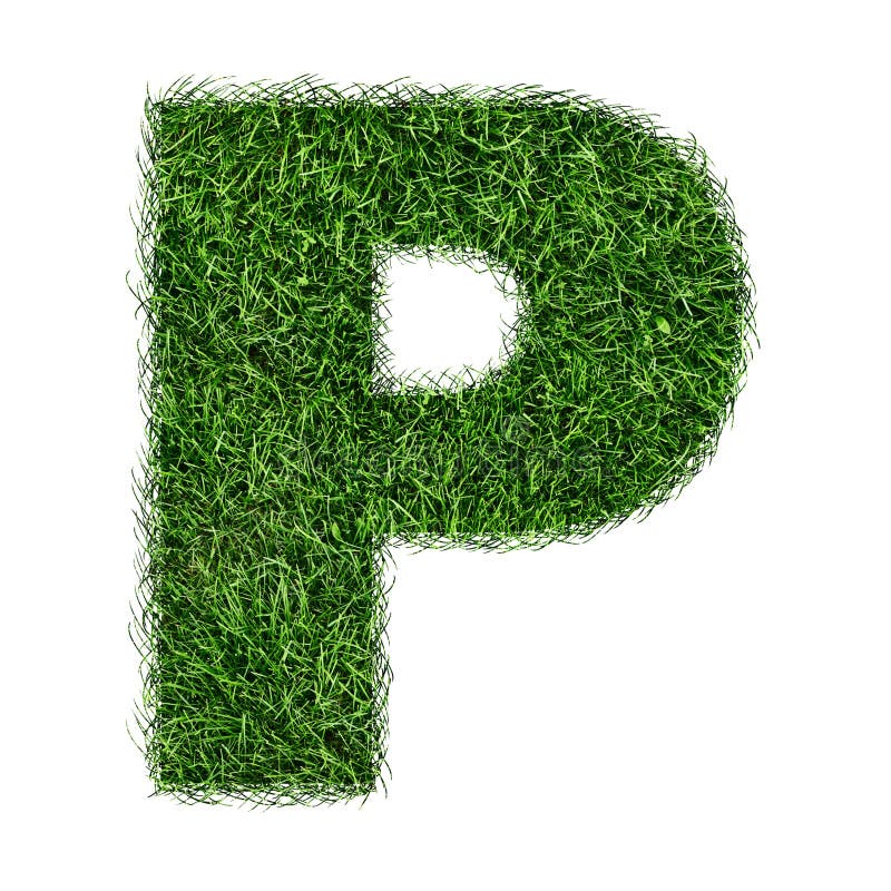 Letter Of Grass Alphabet Grass Letter P Isolated On White Background
