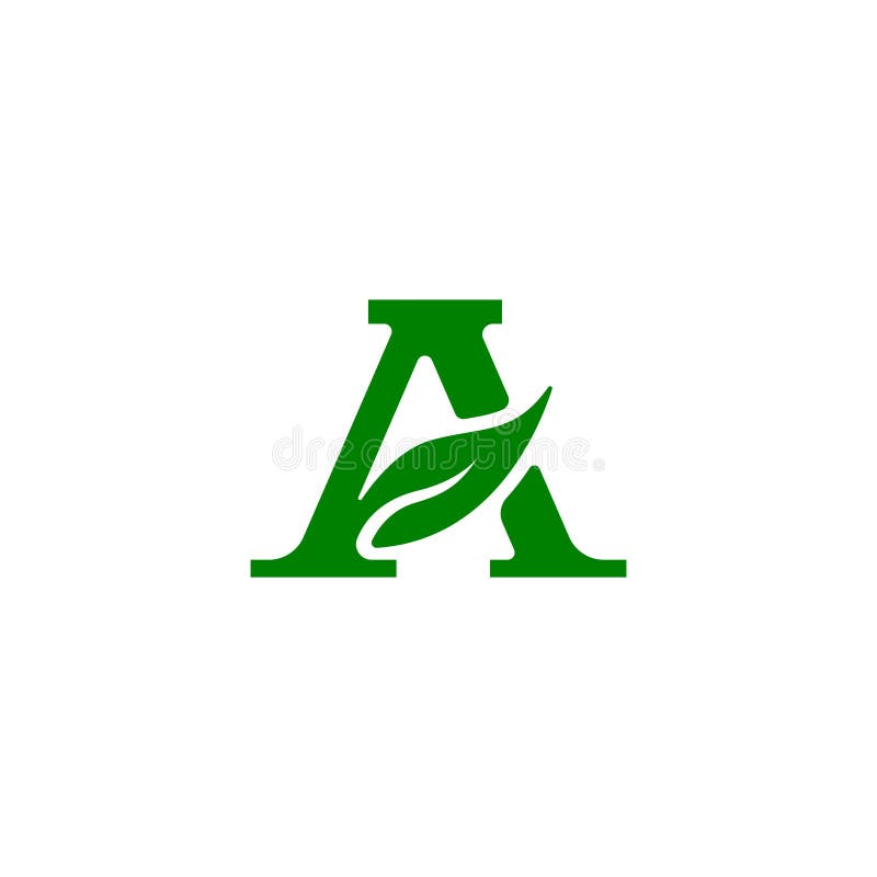 Letter a Green Leaf Initial Logo Concept. Vector Illustration Stock ...