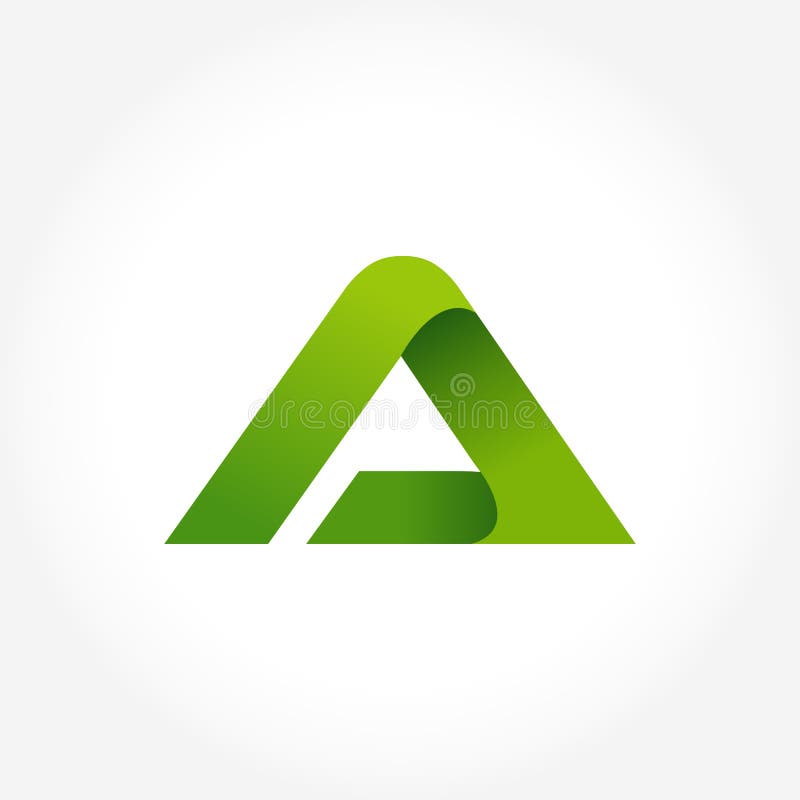 Letter a Green Logo Template. Alphabet Logotype Design Stock Vector ...