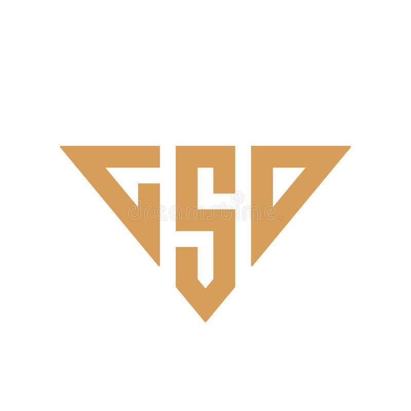 Letter GSO Logo Design, Triangle Shape Typography Logo, Geometric Style ...