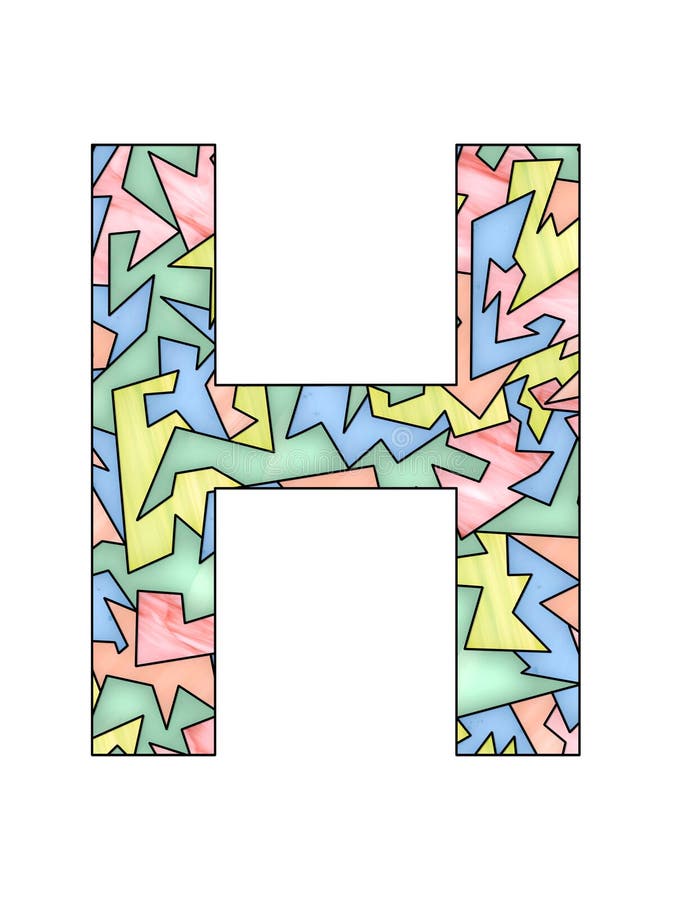 Letter H for Ad Design or Text with Stained Glass Style Stock ...