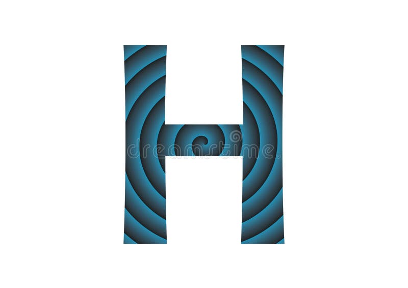 Letter H of the Alphabet Made with Dark and Light Blue Circles Stock ...