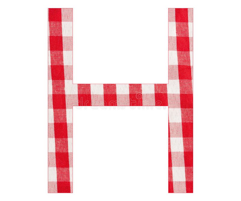 Letter H of the Alphabet - Red Checkered Fabric Tablecloth - White ...