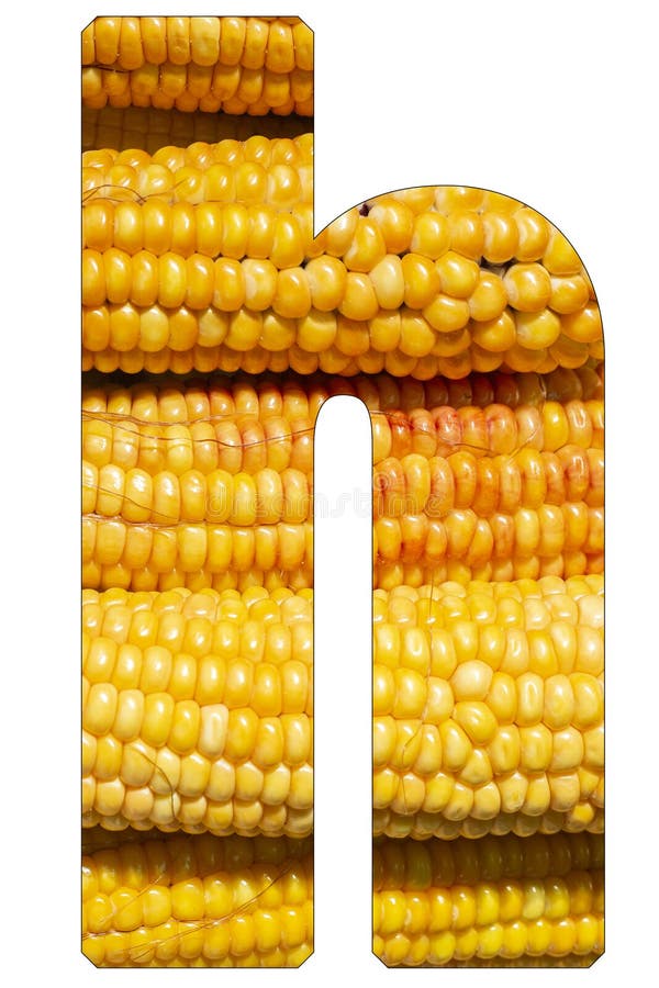 Letter H of the Alphabet, with Texture of Corn Stock Image - Image of ...