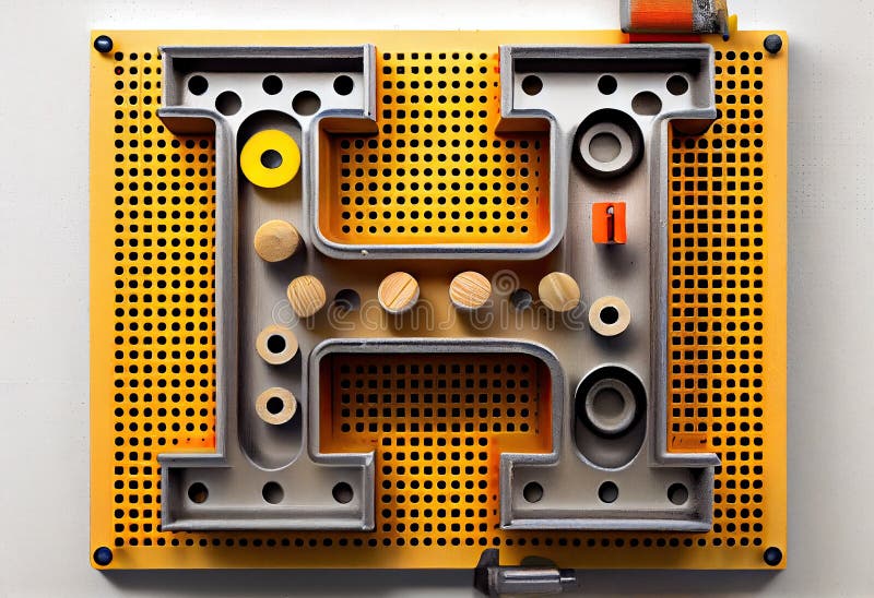 Letter H. Alphabet from the Tools on the Metal Pegboard Isolated Stock ...