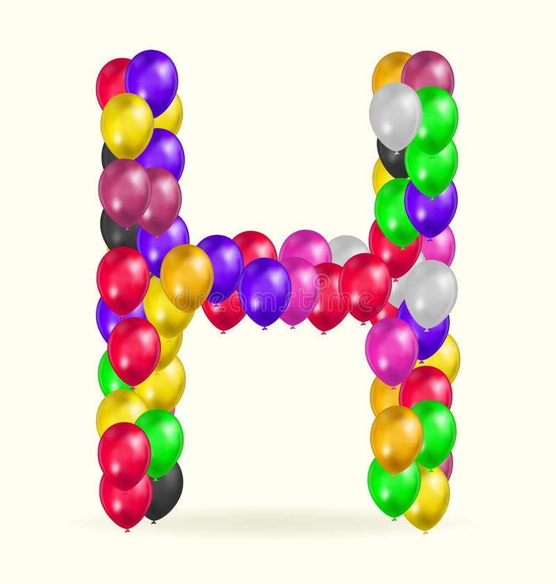 Letter H Balloons Variety of Colors Logo Vector Design Template Stock ...