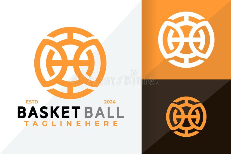 Letter H Basket Ball Logo Icon Vector Design Illustration Stock Vector ...