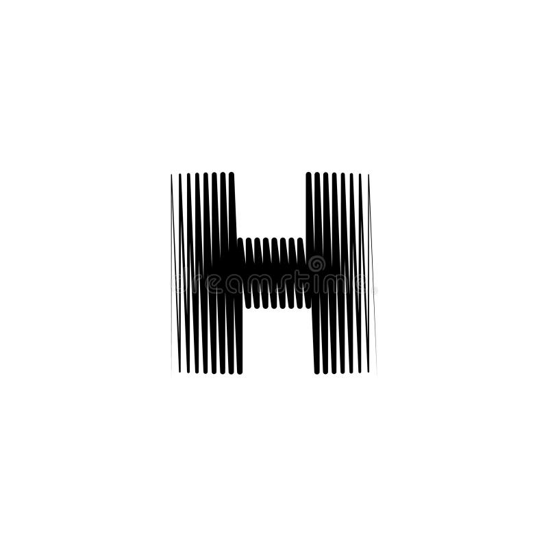 Letter H Black Line Logo Vector Stock Vector - Illustration of logo ...