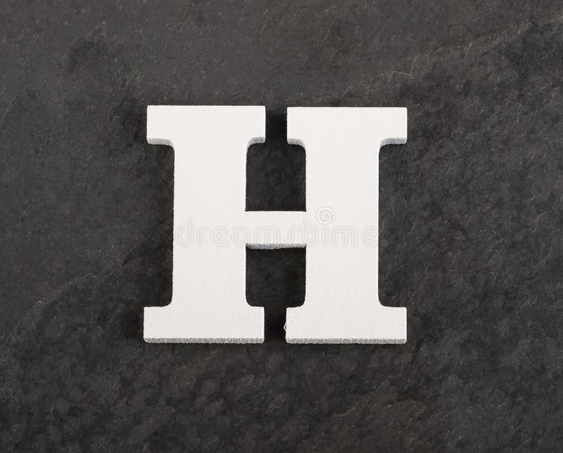 Letter H from Blank Alphabet on Gray Background - Top View Stock ...