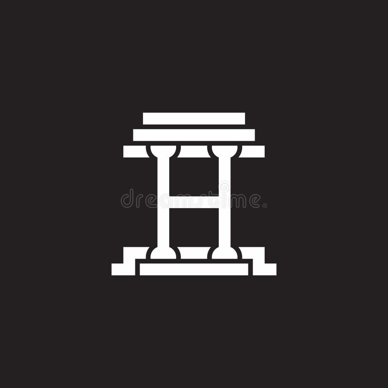 Letter H Buildings Pillars Simple Logo Vector Stock Vector ...