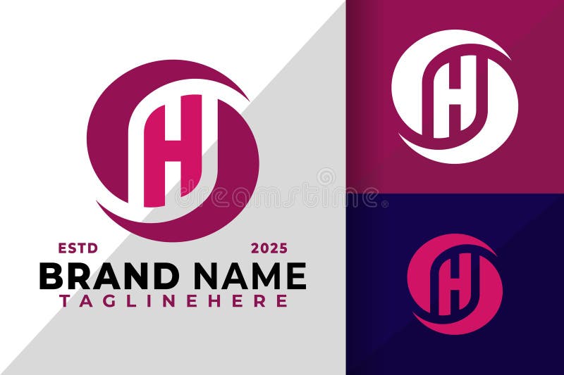 Letter H Circle Company Logo Icon Vector Design Illustration Stock ...