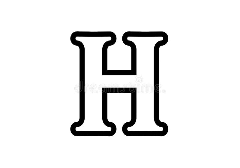 Letter H Clipart Black and White. Stock Image - Illustration of bold ...