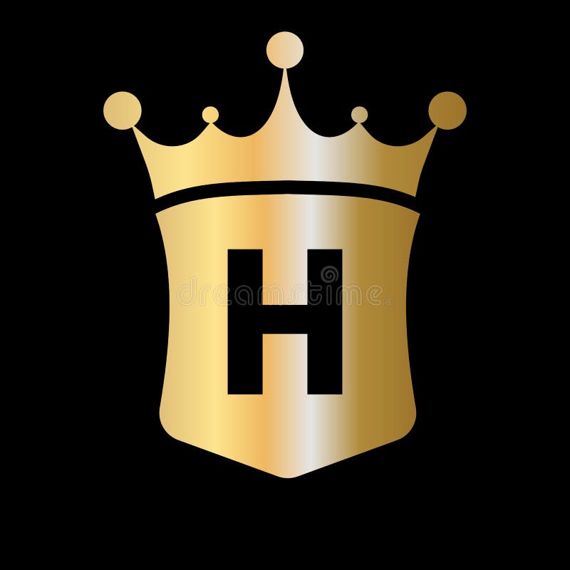 Letter H Crown and Shield Logo Vector Template with Luxury Concept ...