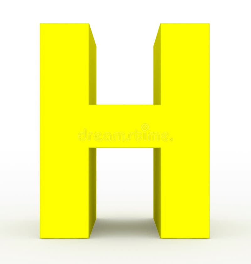 Letter H 3d Yellow Isolated on White Stock Illustration - Illustration ... Letter H 3d Yellow Isolated on White Stock Illustration - Illustration ...