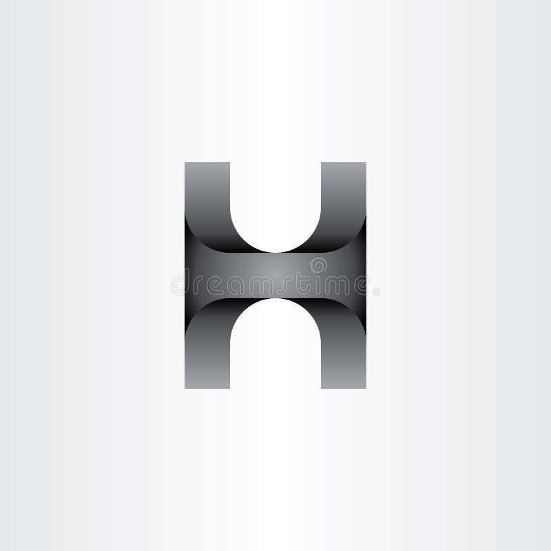 Letter H 3d Effect Black Vector Icon Stock Vector - Illustration of ...