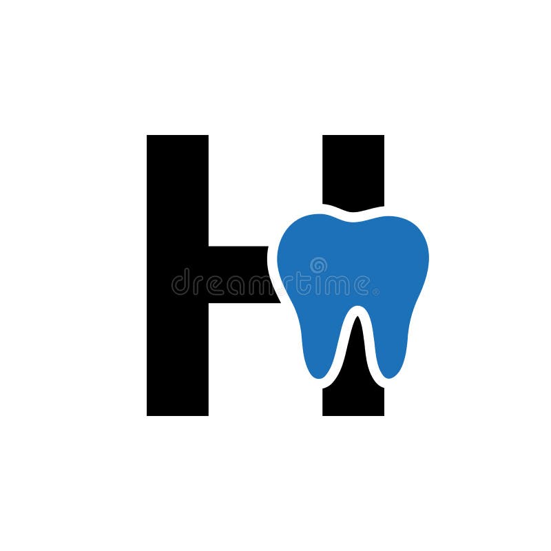 Letter H Dental Logo Concept with Teeth Symbol Vector Template Stock ...