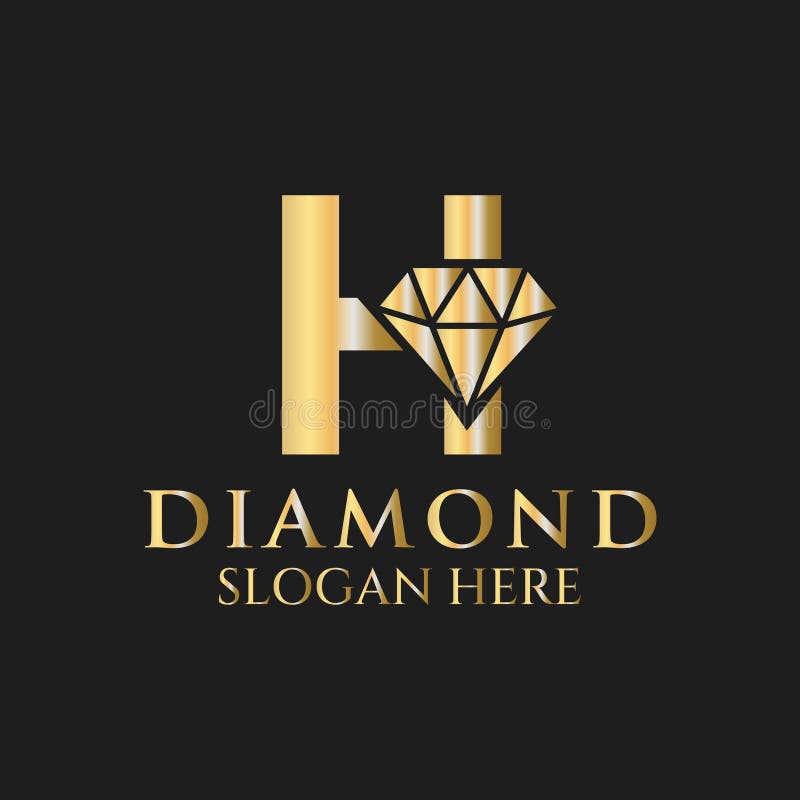 Letter H Diamond Logo Design. Jewelry Logo with Diamond Icon Vector ...