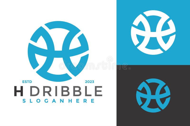 Letter H Dribble Logo Design Icon Modern Template Stock Vector ...