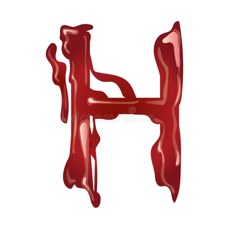 Letter H with Dripping Blood. Vector Illustration Decorative Design ...