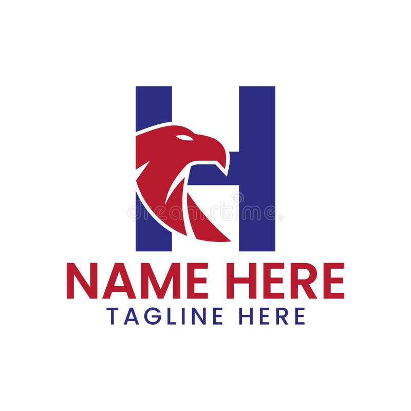 Letter H Eagle Logo Design Vector Template Stock Vector - Illustration ...