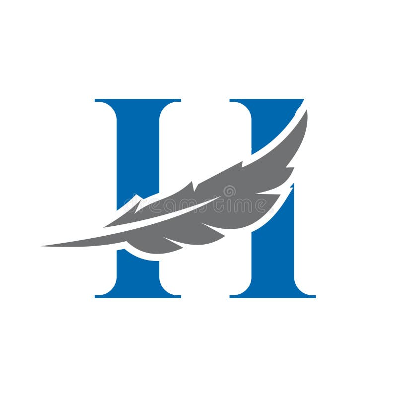 Letter H Feather Logo Vector Template. Law Logo Bird Feather Symbol ...