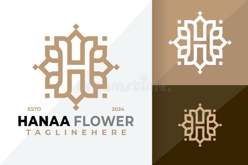 Letter H Flower Cosmetic Logo Icon Vector Design Illustration Stock ...