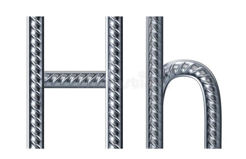 Letter H. Font from Construction Rebar Stock Illustration ...