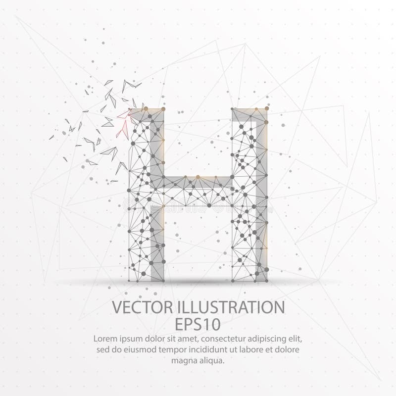 Letter a Form Low Poly Wire Frame on White Background Stock Vector ...