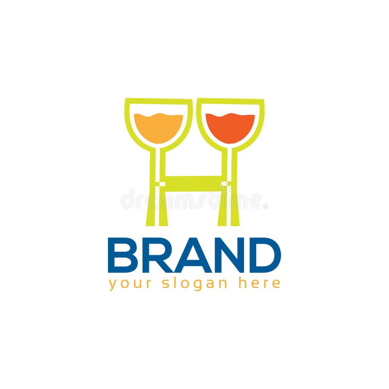 Letter H Glass Logo Vector. Flat Design Stock Vector - Illustration of ...