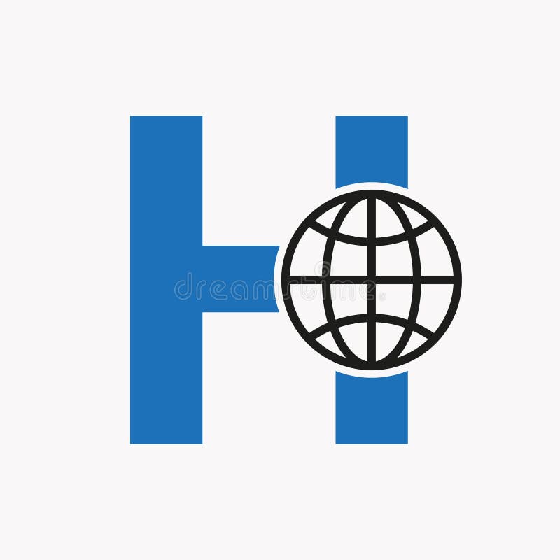 Letter H Global Logo Design. Global Logotype Symbol Vector Template ...