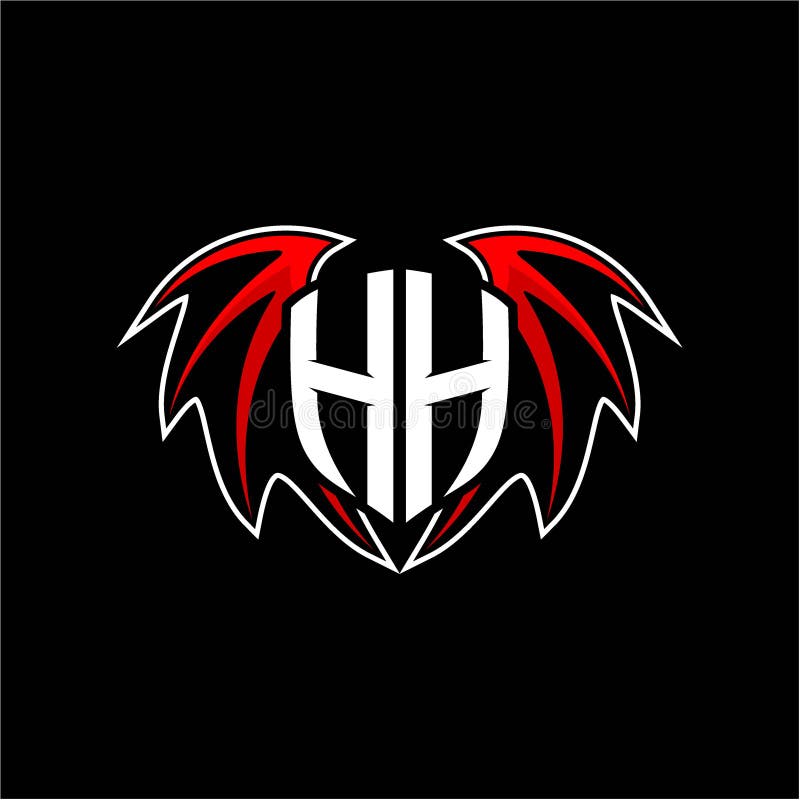 Letter H H Initial Vector Logo Template with a Minimalist Dragon Wing ...
