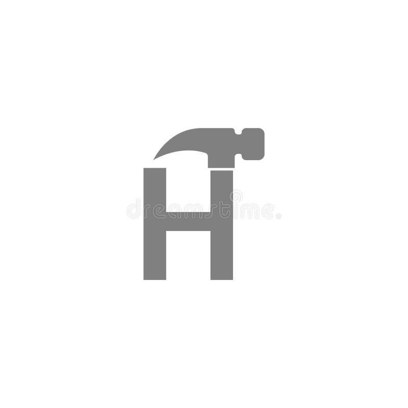 Letter H and Hammer Combination Icon Logo Design Stock Vector ...
