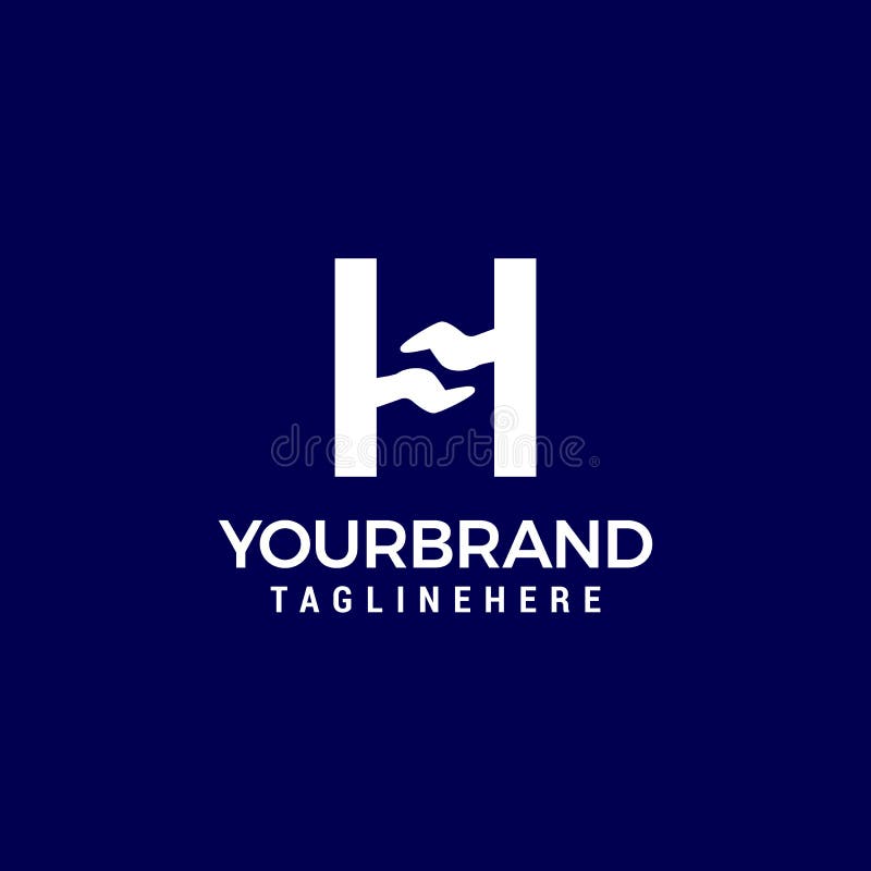 Letter H with Hand Vector Logo Design Template Stock Vector ...