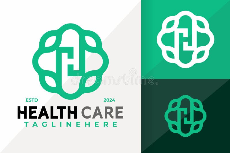Letter H Health Care Leaf Logo Icon Vector Design Stock Vector ...