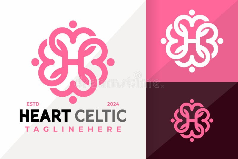 Letter H Heart Celtic Logo Icon Vector Design. Creative Simple Logos ...