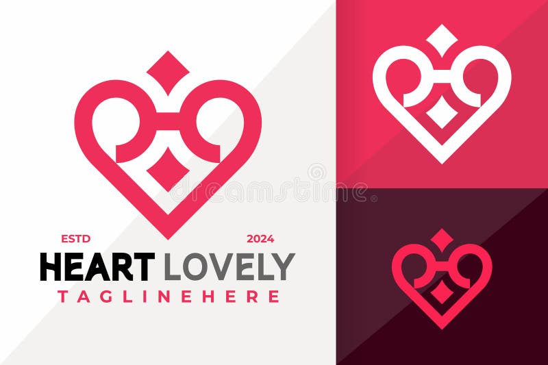 Letter H Heart Lovely Logo Icon Vector Design Stock Vector ...