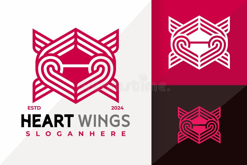 Letter H Heart Wings Logo Icon Vector Design. Creative Simple Logos ...