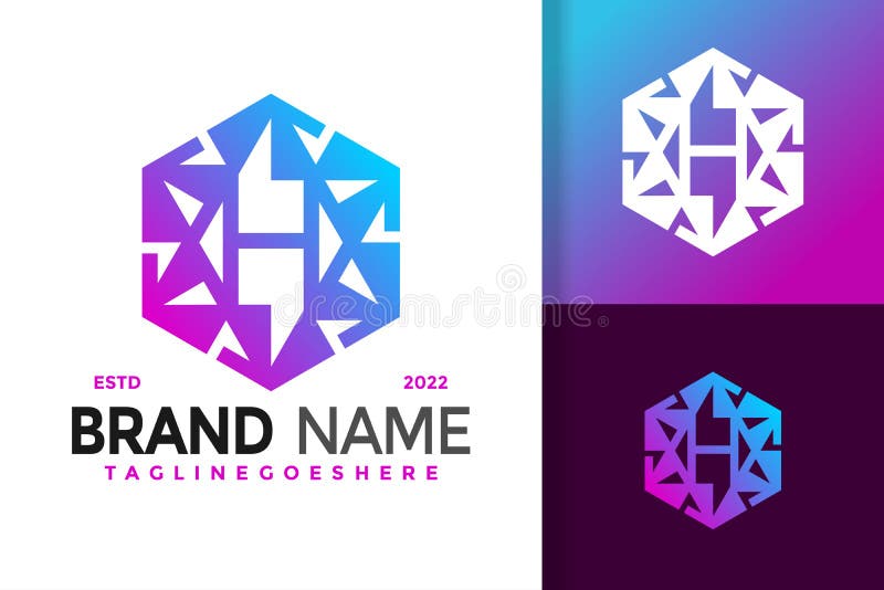 Letter H Hexagon Creative Logo Design Vector Illustration Template ...