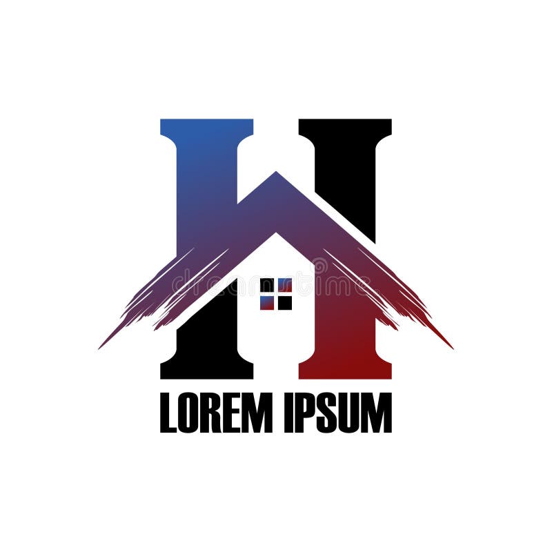 Letter H with Home Simple Logo Design Vector. Stock Vector ...