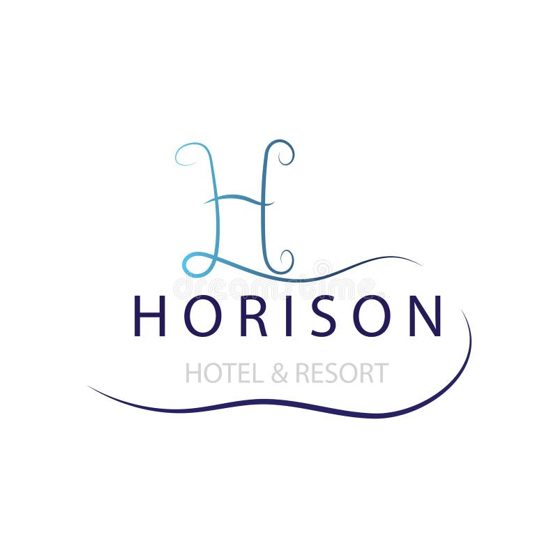 Letter H, Horison Hotel and Resort Vector Stock Vector - Illustration ...