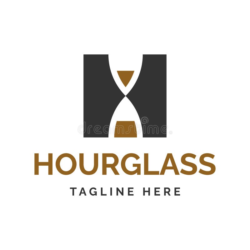 Letter H with Hourglass Logo Design Stock Vector - Illustration of ...