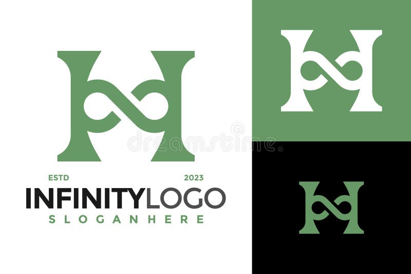 Letter H Infinity Logo Design Vector Symbol Icon Illustration Stock ...