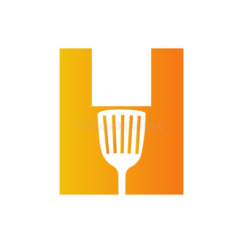 Letter H Kitchen Spatula Logo. Kitchen Logo Design Combined with ...