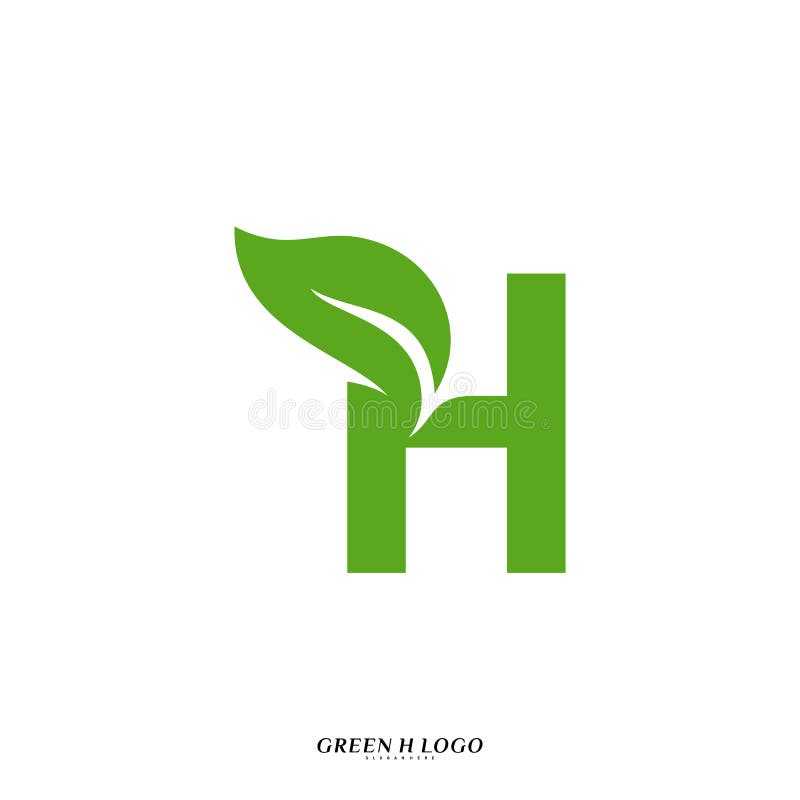 Letter H with Leaf Logo Design Concept Vector. Initial H Nature Logo ...