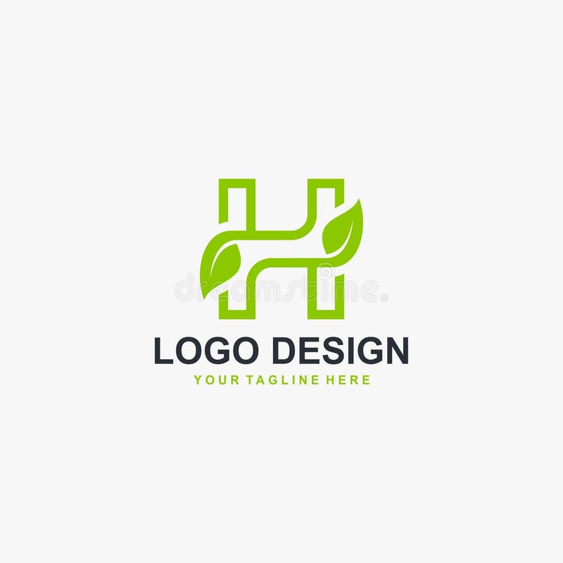 Letter H and Leaf Logo Design Vector. Natural and Type Logo Design ...