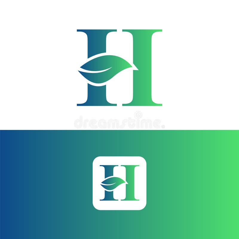 Letter H and Leaf Logo Vector, Eco Logo Design. Letter H Vector Stock ...