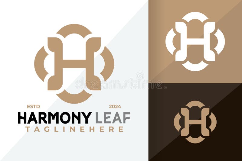 Letter H Leaf Square Logo Icon Vector Design Illustration Stock Vector ...