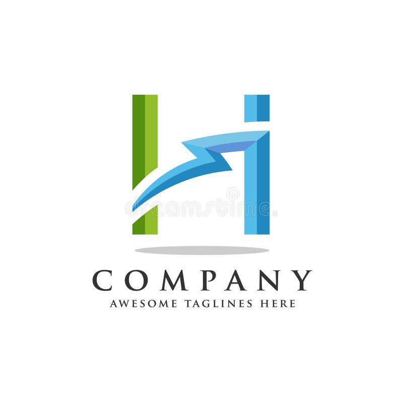 Letter H Lightning Logo Icon Design Stock Vector - Illustration of ...